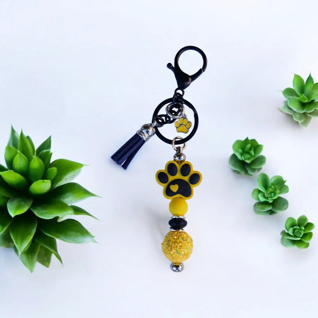 Paw Print Keychains Dog/cat Lover's Paw Print Keychain - Etsy
