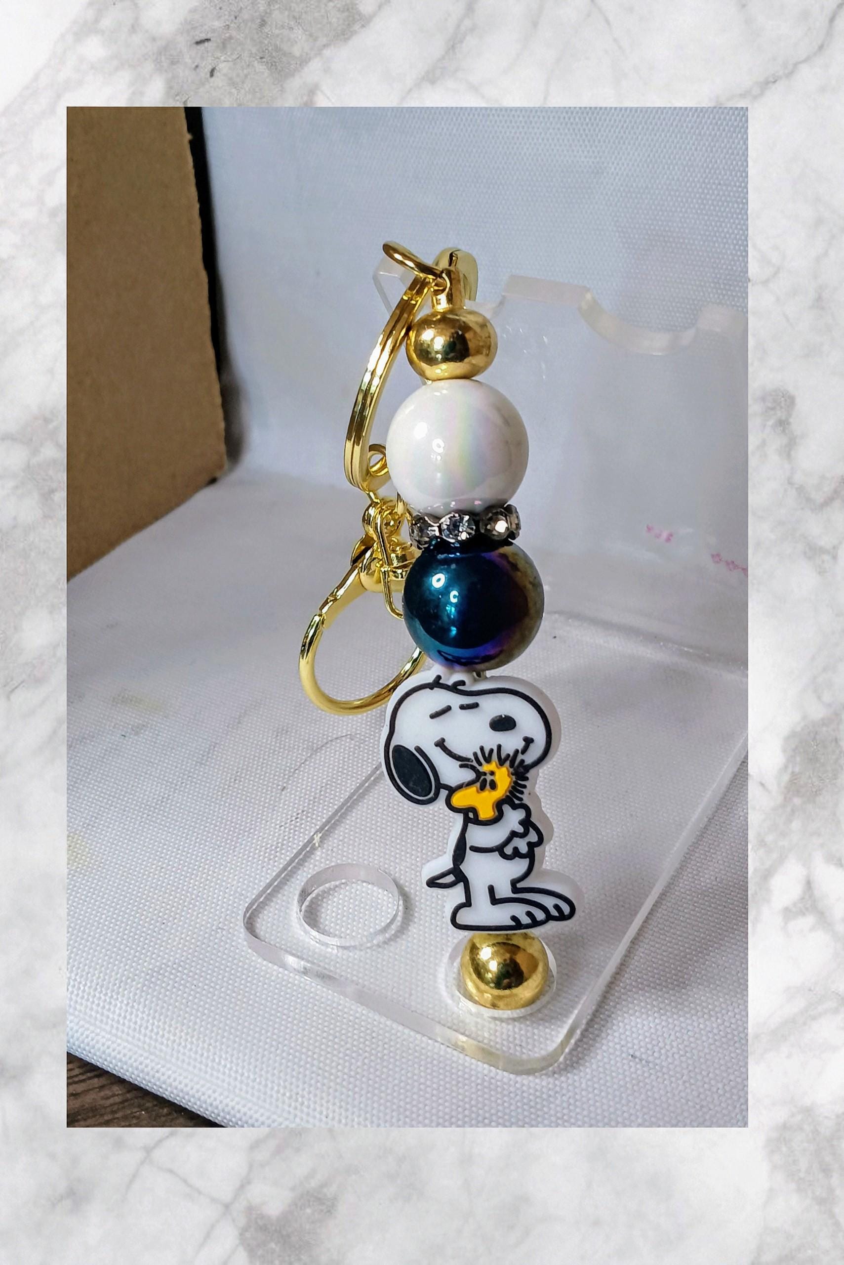 Keychain, Snoopy, Peanuts Bag Charm, Snoopy and Woodstock Silicone Bead ...