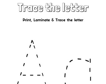 1 Page Alphabet Tracing Activity Page Download and Print Yourself - Etsy