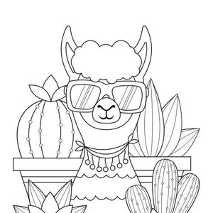 8 Pages Animals Llamas Alpacas Coloring Book Pages Bundle 4 Download ...