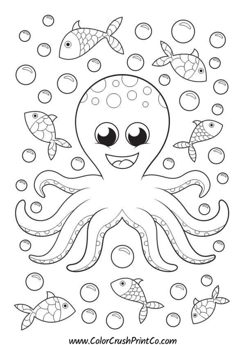 14 Pages Sea Animals Coloring Book Pages Bundle 5 Download and Print ...