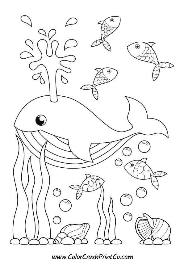 14 Pages Sea Animals Coloring Book Pages Bundle 5 Download and Print ...
