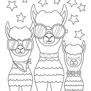 8 Pages Animals Llamas Alpacas Coloring Book Pages Bundle 4 Download ...