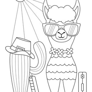 8 Pages Animals Llamas Alpacas Coloring Book Pages Bundle 4 Download ...