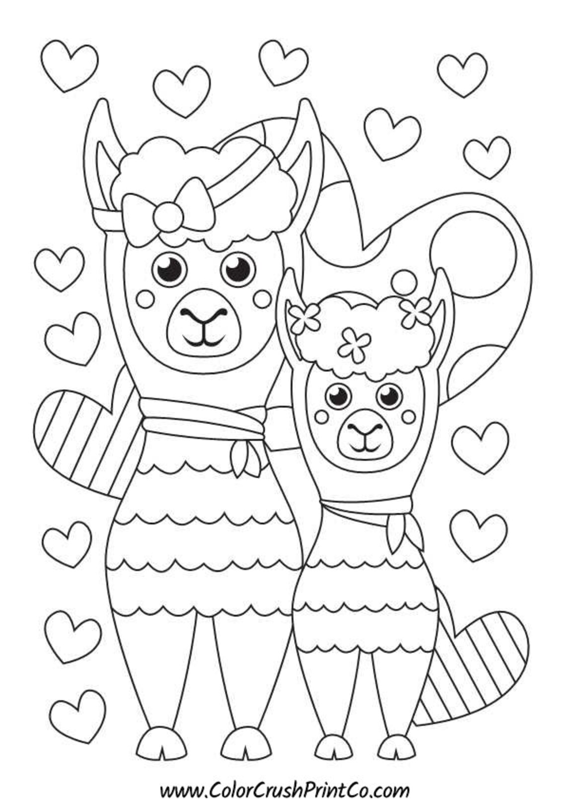 8 Pages Animals Llamas Alpacas Coloring Book Pages Bundle 4 Download ...