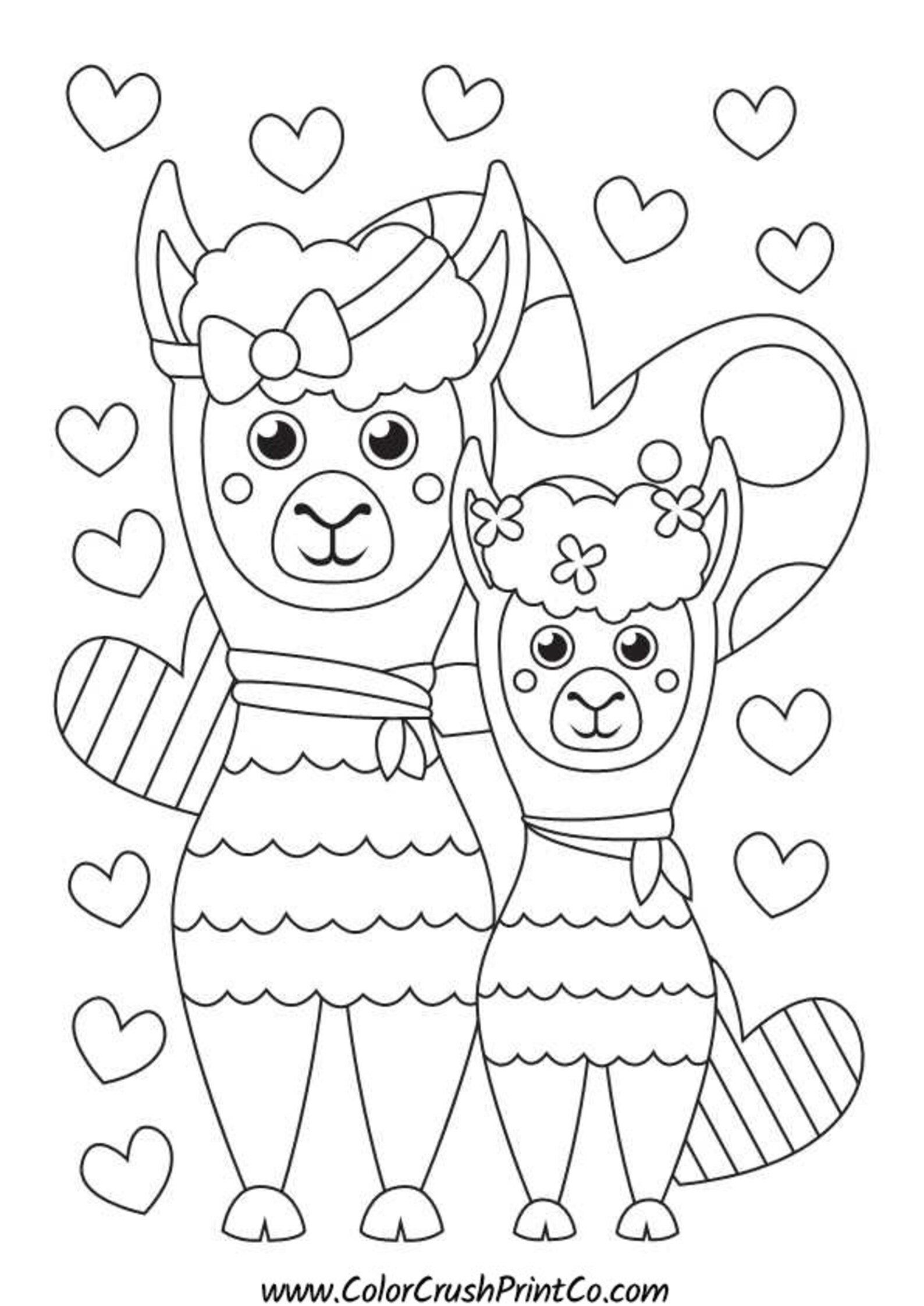 8 Pages Animals Llamas Alpacas Coloring Book Pages Bundle 4 Download ...