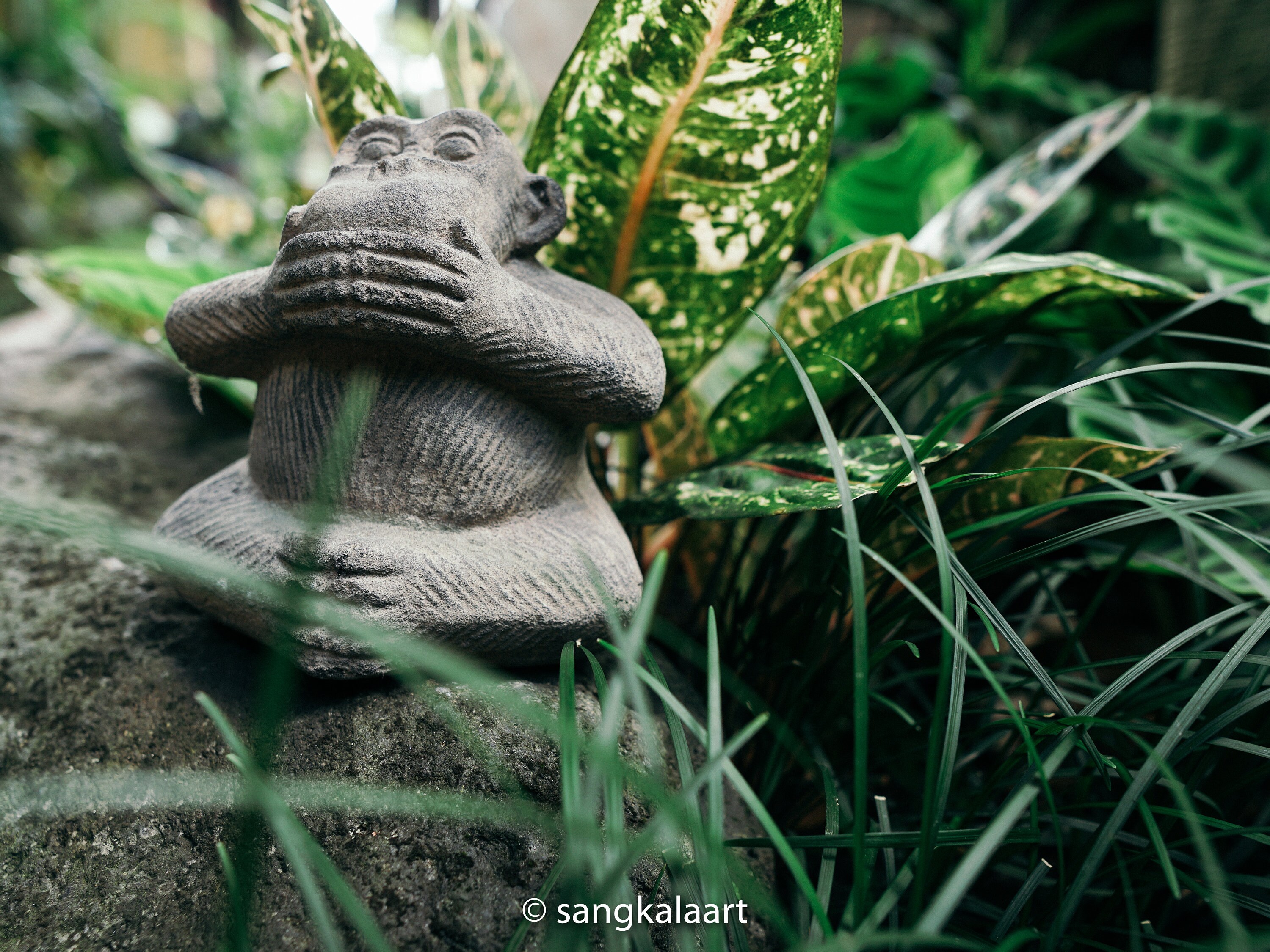 Solid Concrete Three Funny Monkey Statue Little Monkey Funny | Etsy