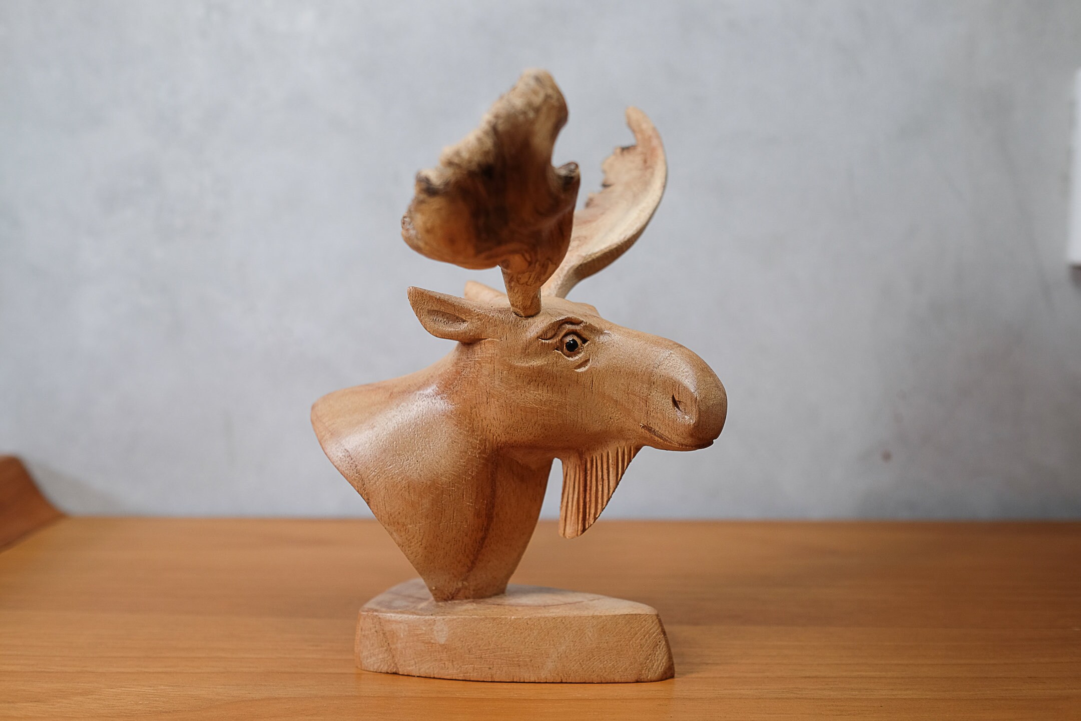 Wooden Moose Head Animal Scuplture Ornament Figure Gift - Etsy