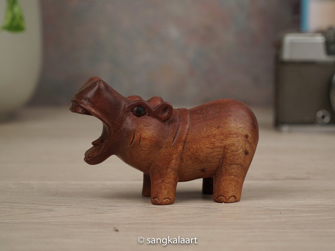 The Hippopotamus Sculpture, Hippo Figure, Little Hippo, Wood Statue ...