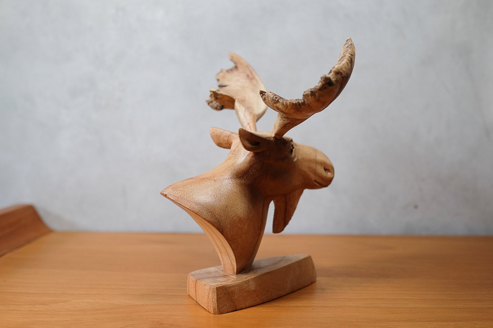 Wooden Moose Head Animal Scuplture Ornament Figure Gift - Etsy