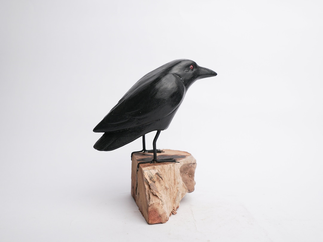 Wooden Crows Bird Sculpture, Black Crows, Bird Sculpture, Handmade ...