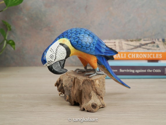 The Blue Parrot Sculpture Bird Statue Parrot Lover Bird - Etsy