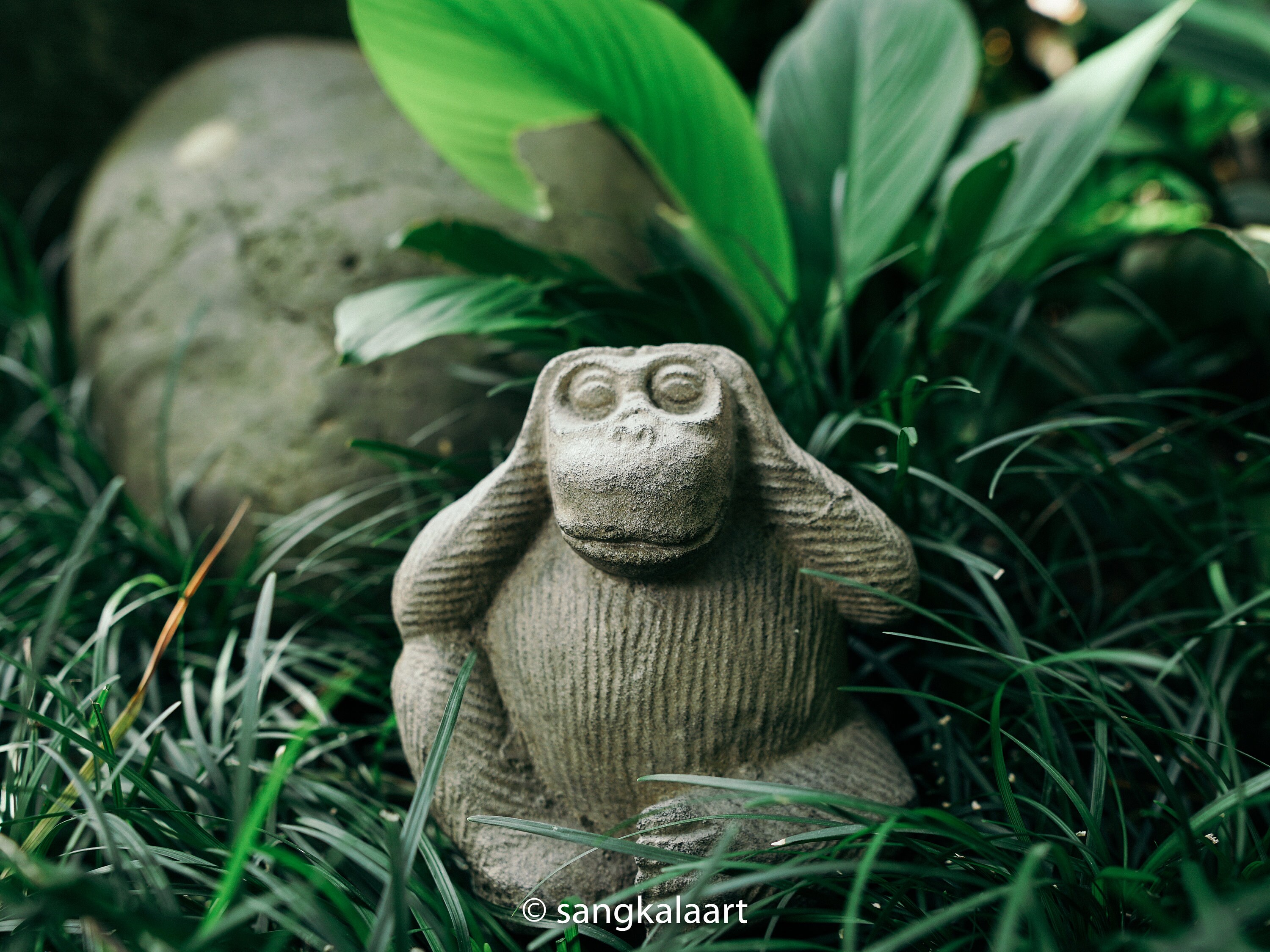 Solid Concrete Three Funny Monkey Statue Little Monkey Funny | Etsy