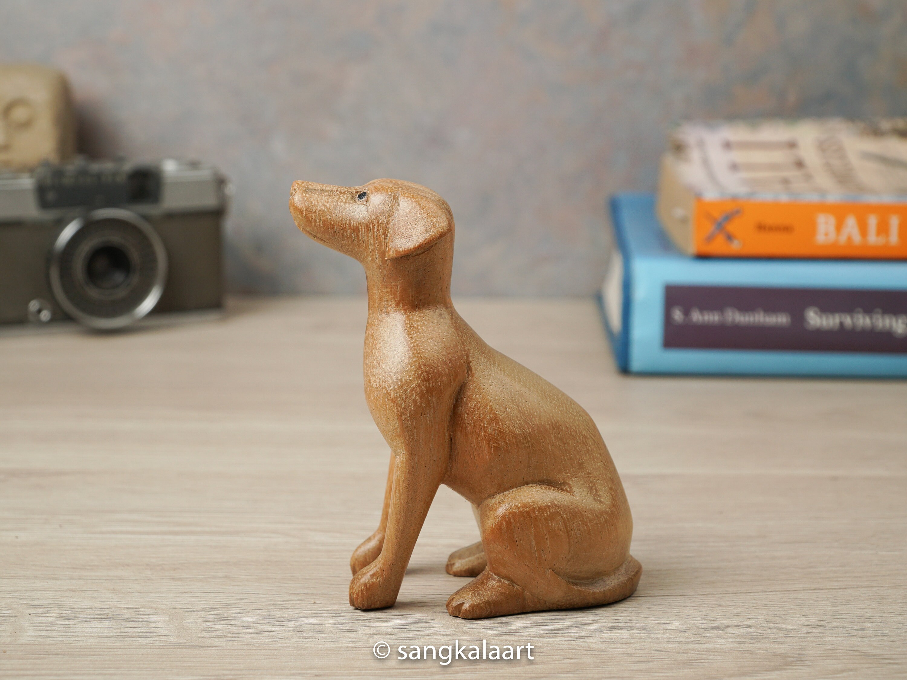 Wooden Dog Statue Animal Wood Carving Handmade Handcraft - Etsy