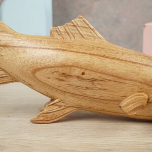 Wooden Salmon Sculpture, Salmon Fish, Fish Sculpture, Handmade, Hand ...