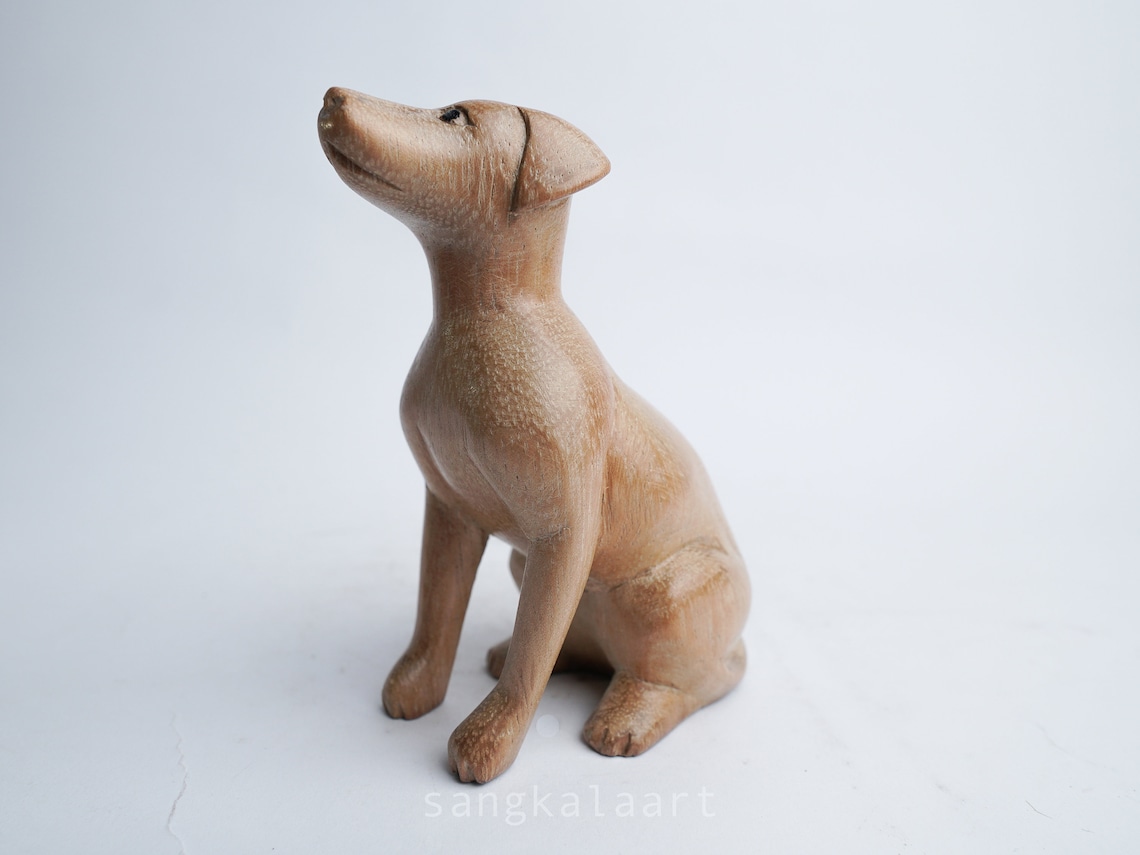 Wooden Dog Statue Animal Wood Carving Handmade Handcraft | Etsy