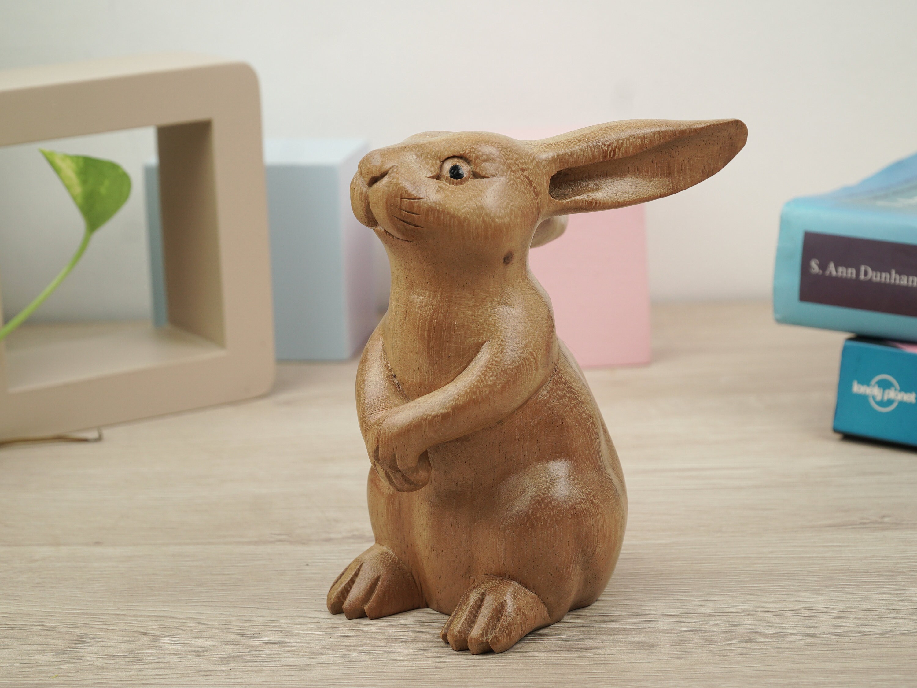 Wooden Rabbit Sculpture Rabbit Figure Animal Statue Rabbit - Etsy