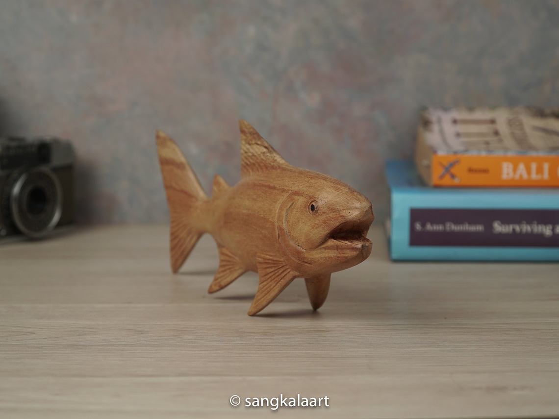 Wooden Salmon Fish, Salmon Sculpture, Wood Carving, Handmade, Hand ...