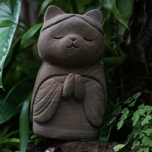 Cat Meditate 7.8"inch / 20 Cm, Jizo Statue, Cat Jizo, Cat Lover ...