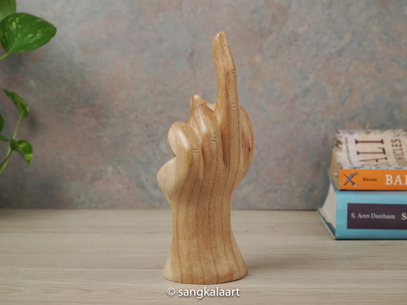 Middle Finger Gesture, Finger Sign, Wood Carving, Handmade, Hand Carved ...