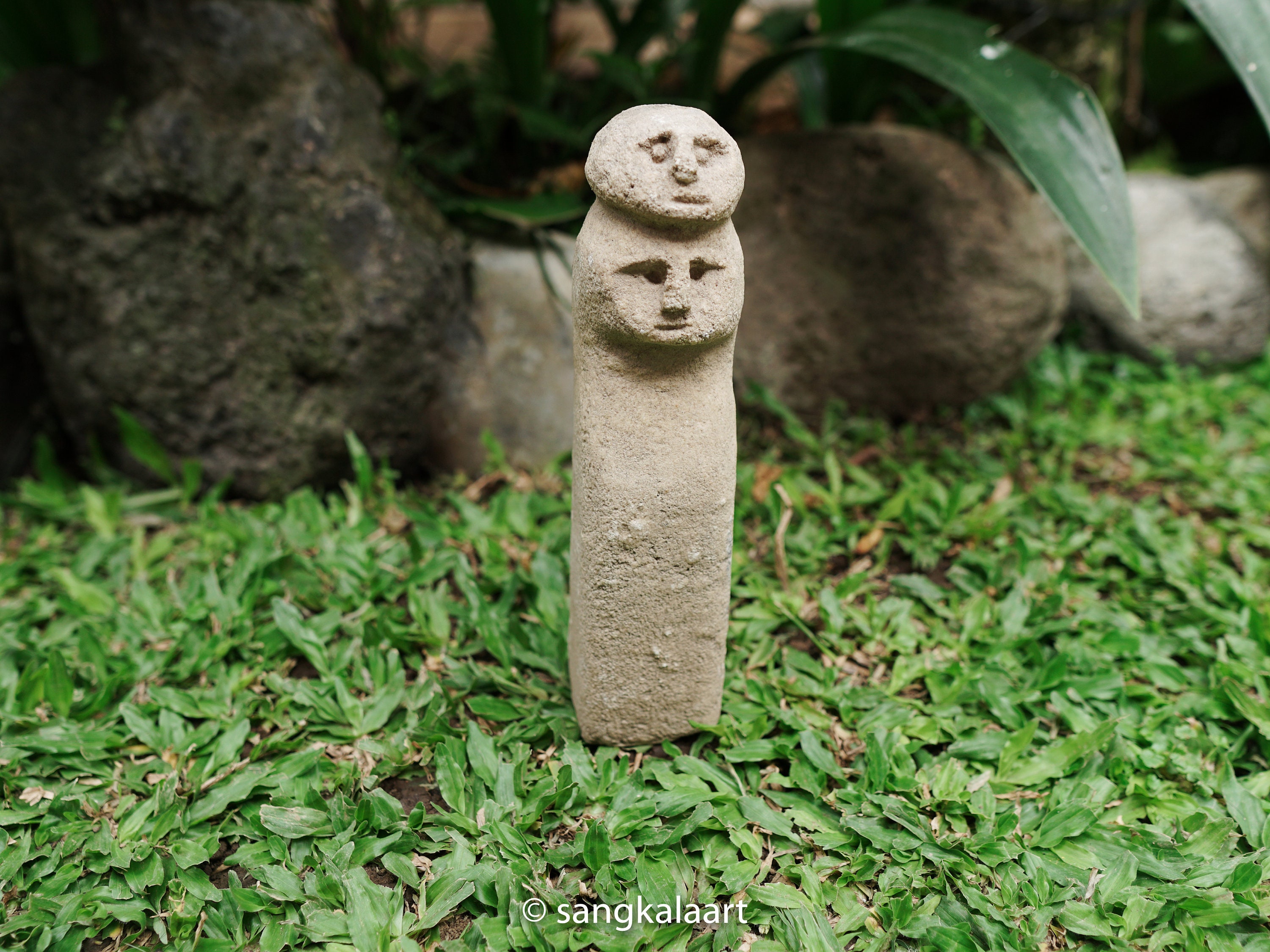 Primitive Statue Solid Concrete Sculpture Hand Carved | Etsy