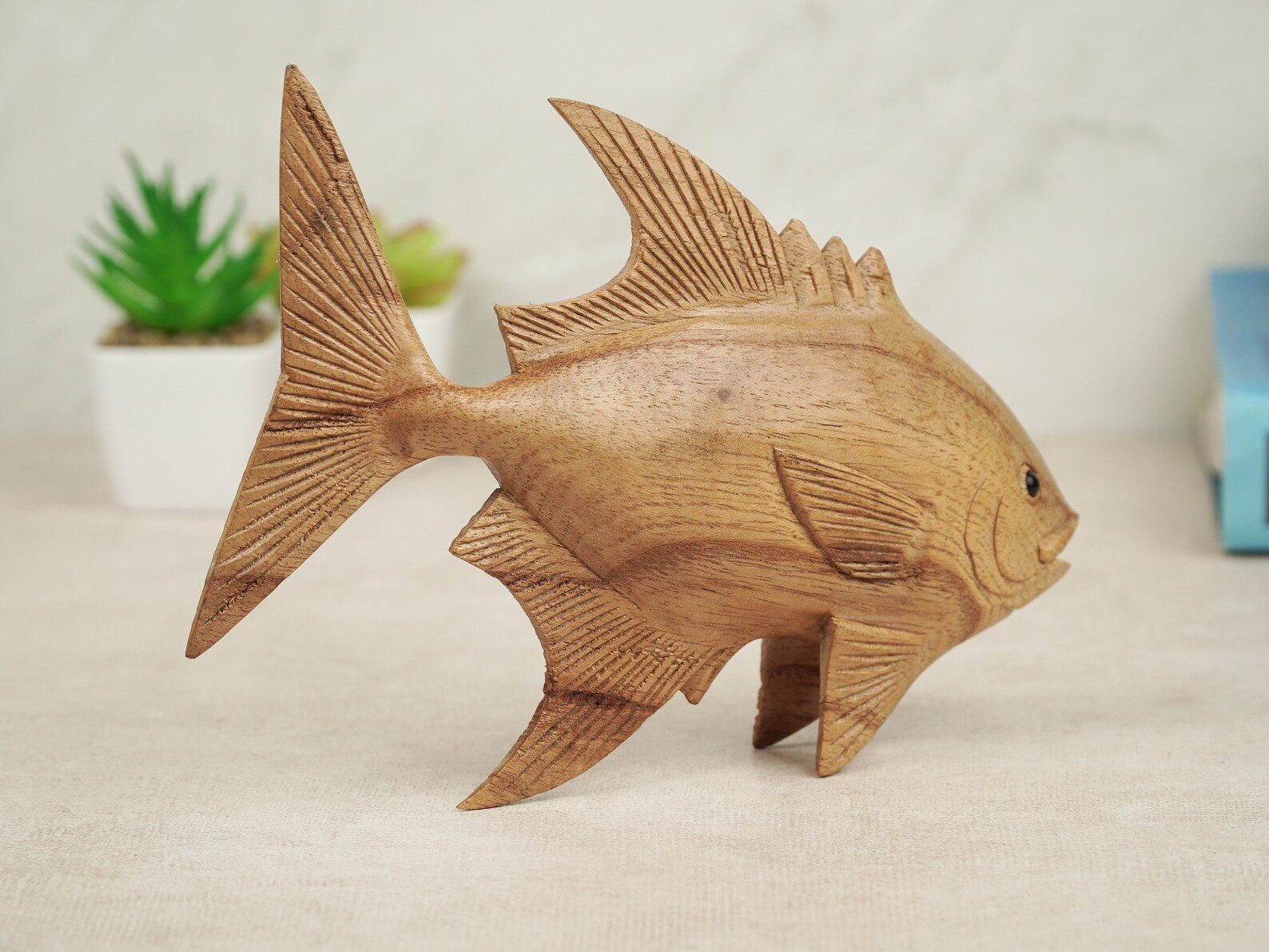 Wooden Fish Sculpture, Fish Lover, Animal, Handmade, Wood Carving, Hand ...
