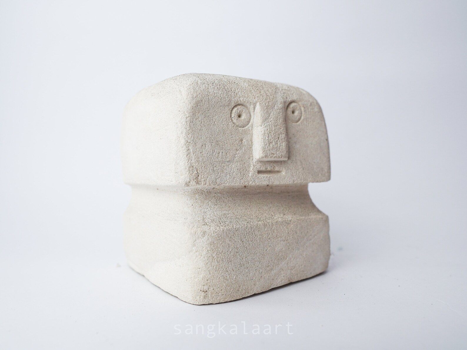 Primitive Statue, Natural River Stone, Sculpture, Hand Carved, Handmade ...