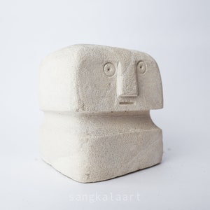 Primitive Statue, Natural River Stone, Sculpture, Hand Carved, Handmade ...