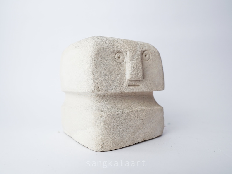 Primitive Statue, Natural River Stone, Sculpture, Hand Carved, Handmade ...