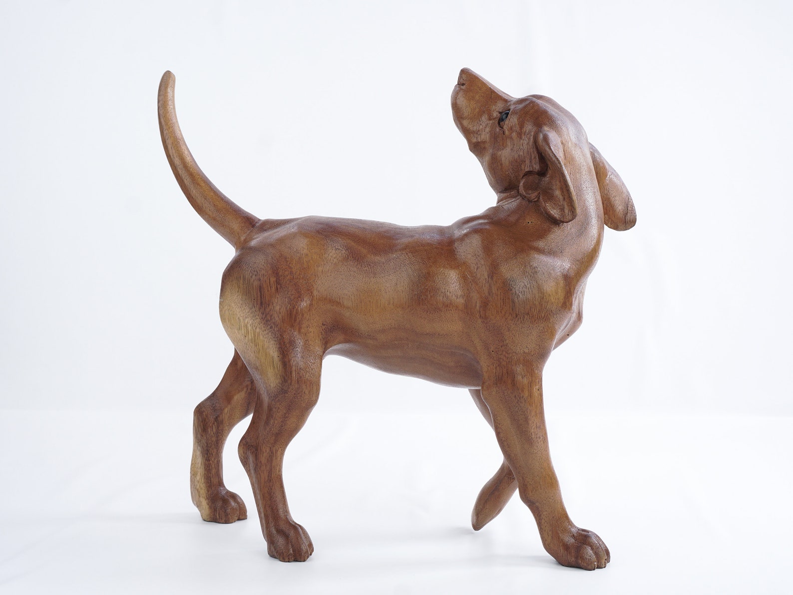 Wooden Dog Sculpture 11.8 Inch / 30 Cm Wood Carving - Etsy