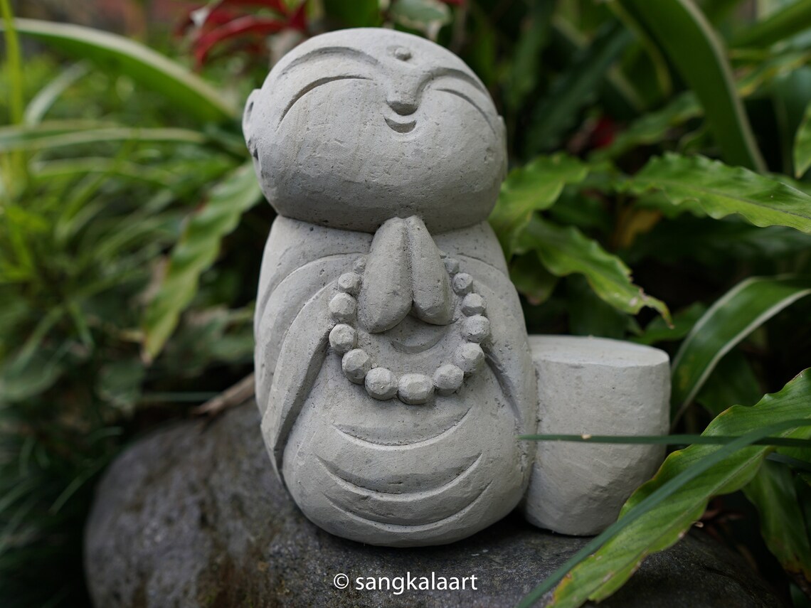 Stone Buddha Jizo Praying Sculpture Jizo Figure Japanese - Etsy