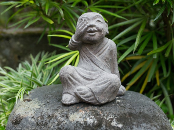 Little Monk One Eye Closed Buddha Statue Buddhist Monk | Etsy
