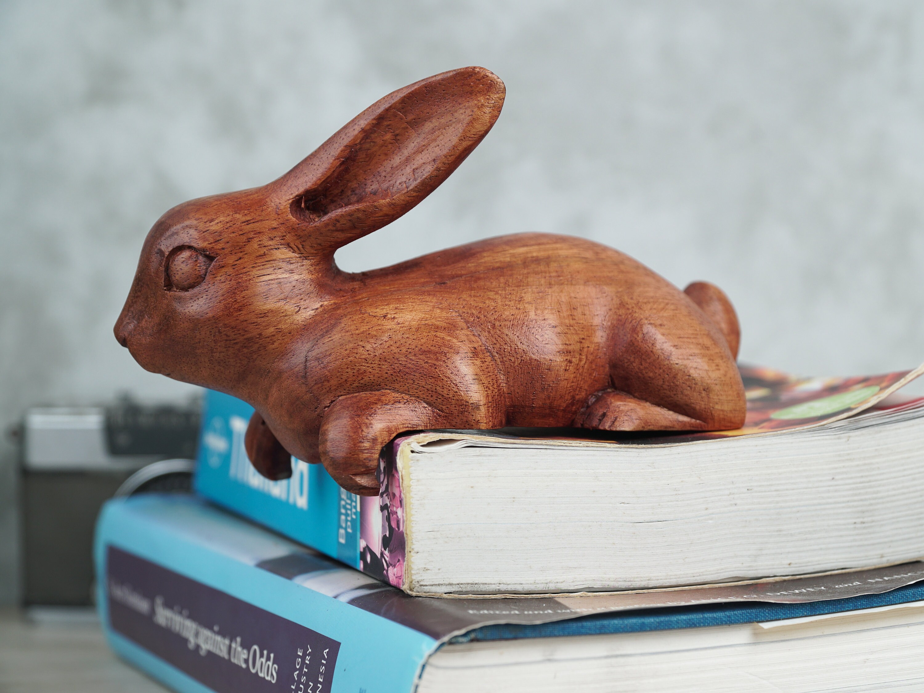 Wooden Rabbit Sculpture Wood Statue Wood Carving Handmade - Etsy