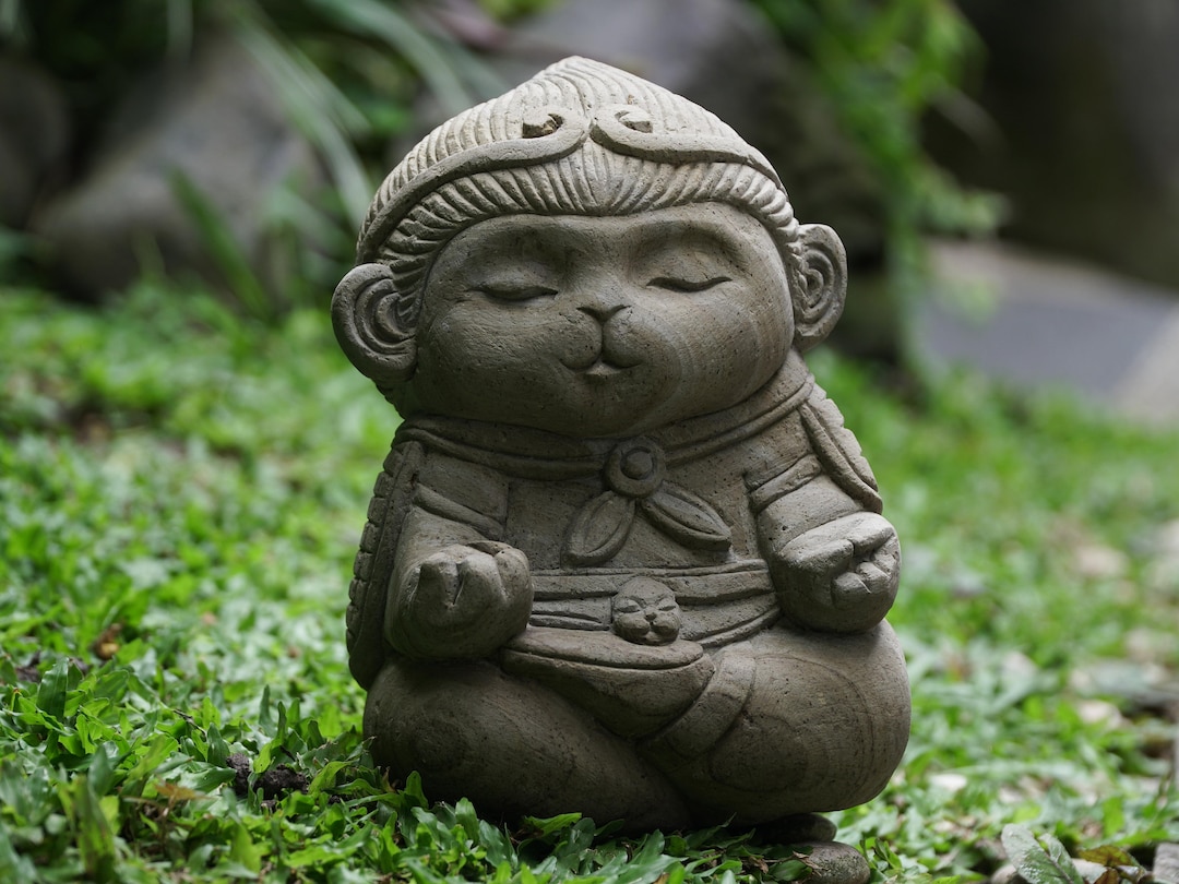 Monkey King Stone Sculpture 7.8" Inch - 20c Cm, Stone Statue, Handmade ...