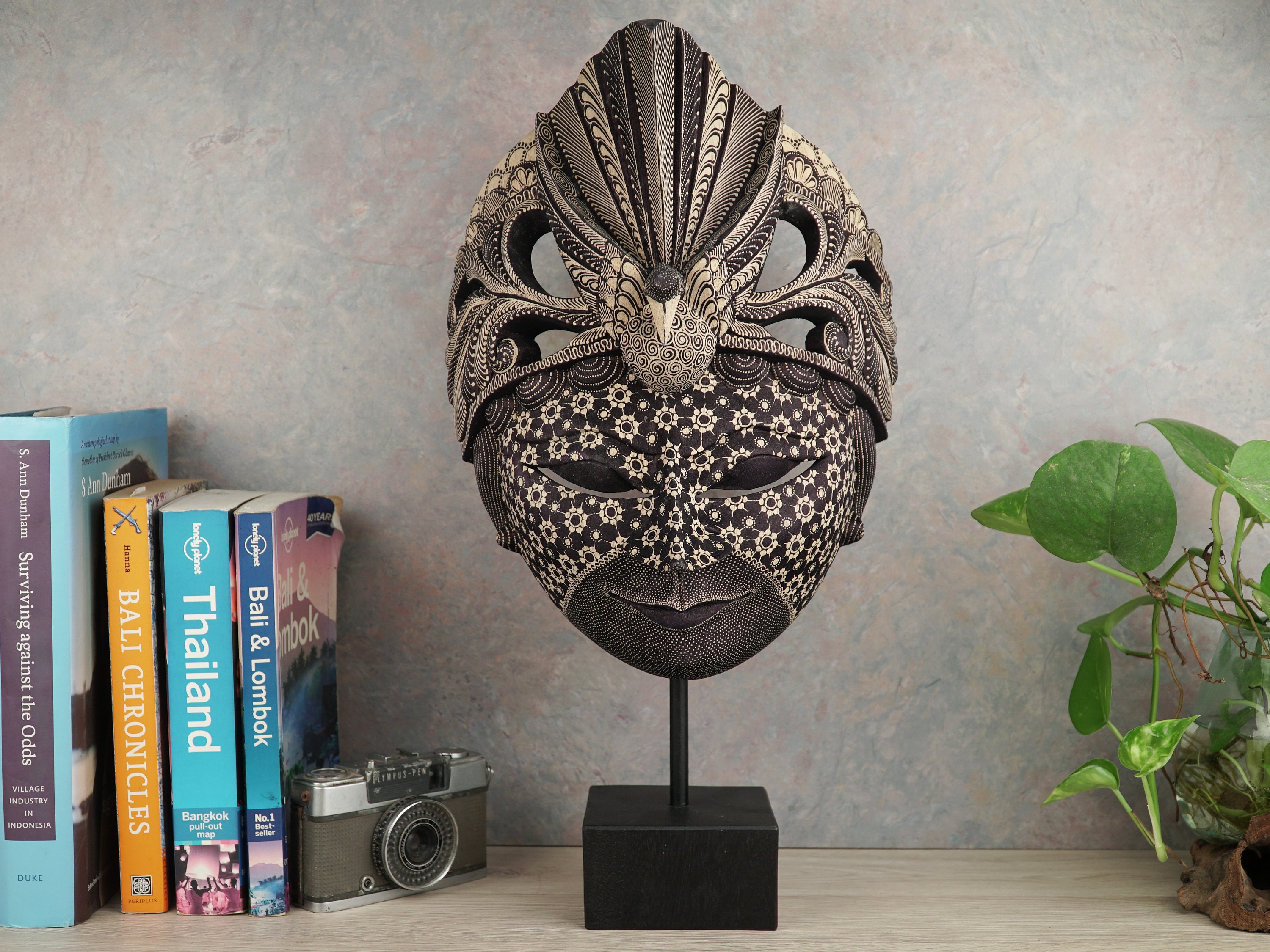 Indonesia Batik Mask Sculpture Batik Pattern Indonesia - Etsy