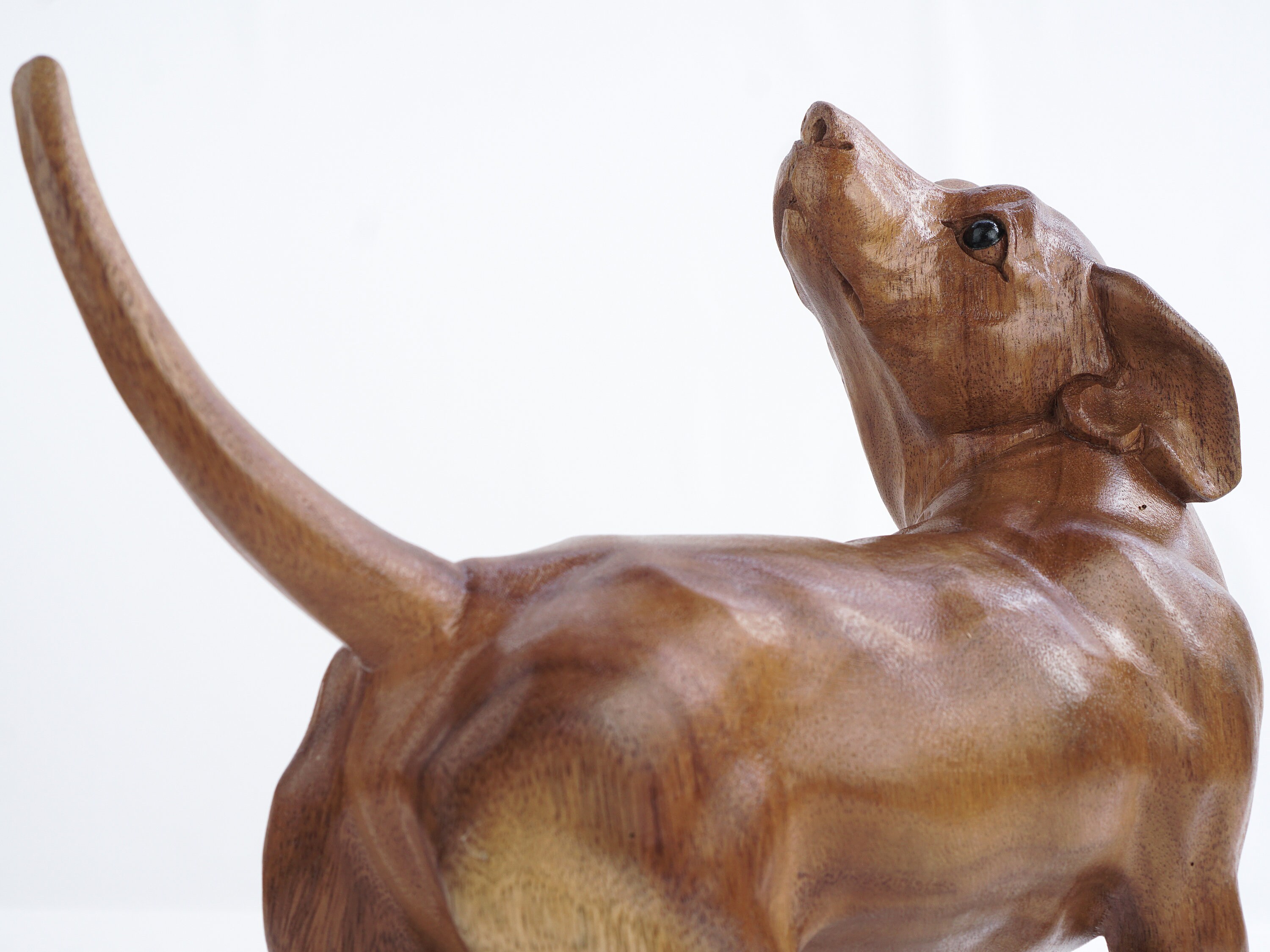 Wooden Dog Sculpture 11.8" Inch / 30 Cm, Wood Carving, Handmade, Hand ...