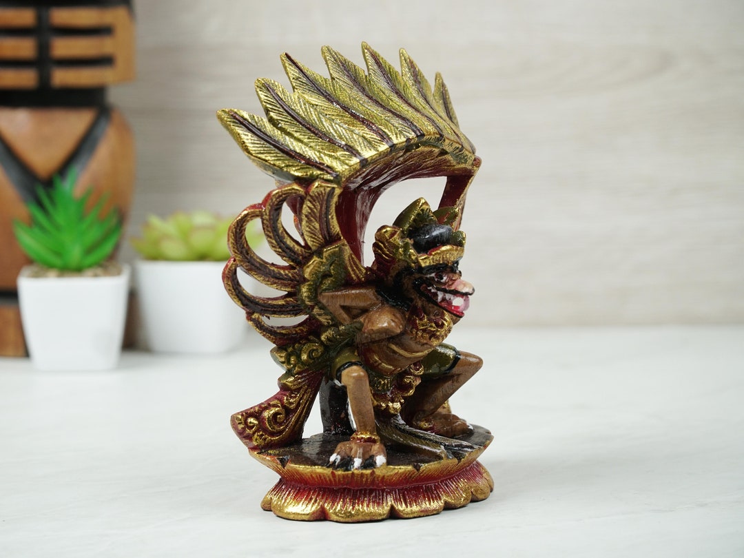 Wooden Bali Garuda Sculpture 5.9" Inch - 15 Cm, Bali Statue, Garuda ...