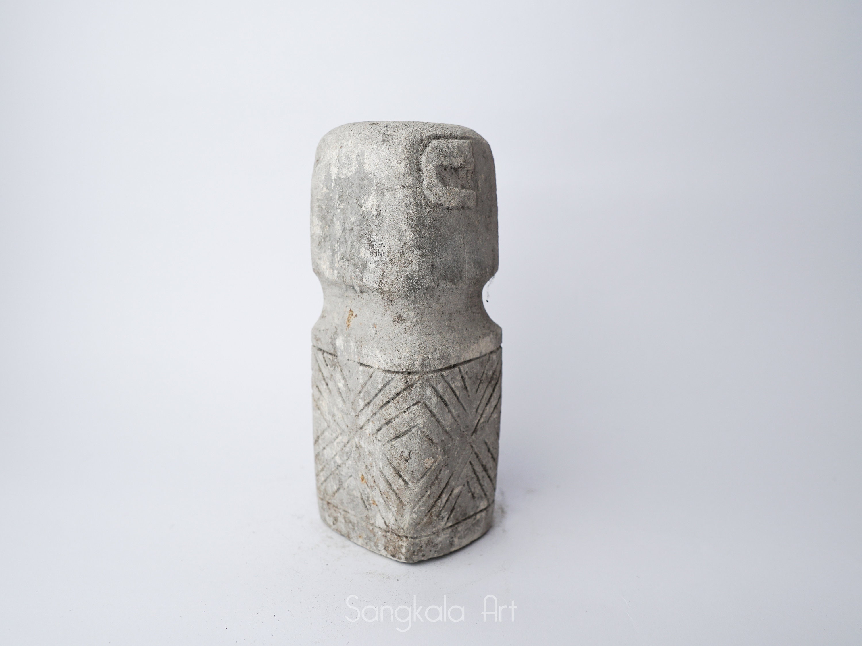 Primitive Statue, Natural River Stone, Sculpture, Hand Carved, Handmade ...