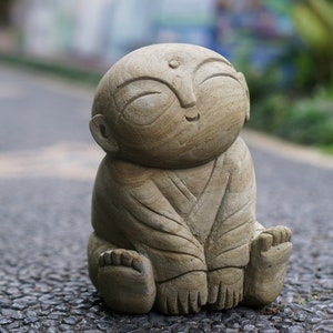 Jizo Stone Statue 7.8" Inch - 20, Guardian Jizo, Jizo Statue, Stone ...