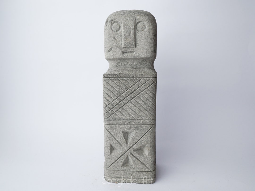 Primitive Figure Statue, River Stone, Natural Stone ,sculpture, Hand ...