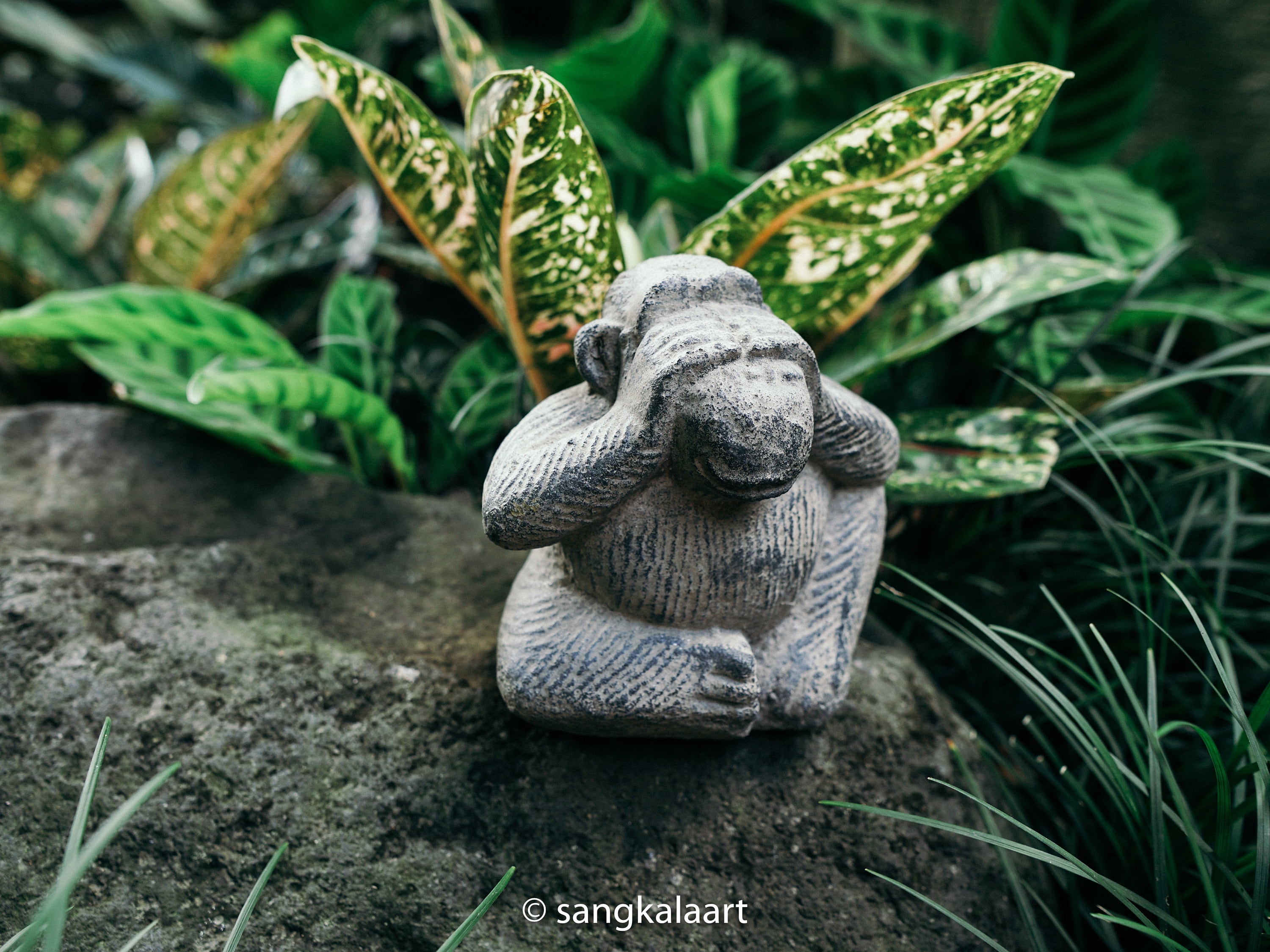 Solid Concrete Three Funny Monkey Statue Little Monkey Funny | Etsy