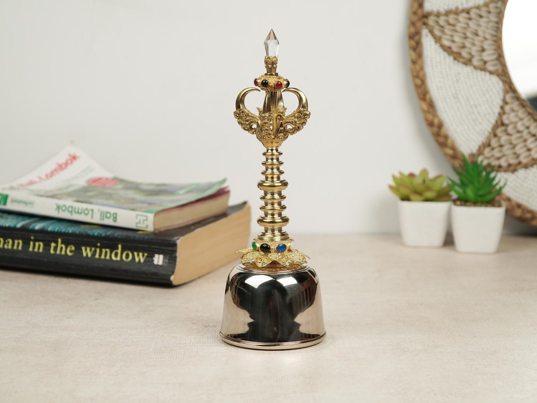 Brass Vajra Bell, 7.8" Inch - 20 Cm, Bali Bell, Sacred Bell, Brass Ball ...
