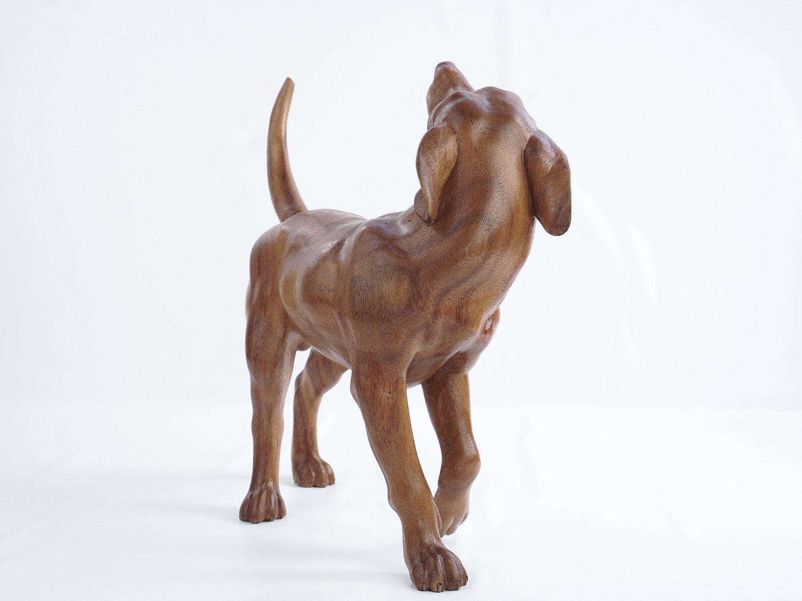 Wooden Dog Sculpture 11.8" Inch / 30 Cm, Wood Carving, Handmade, Hand ...
