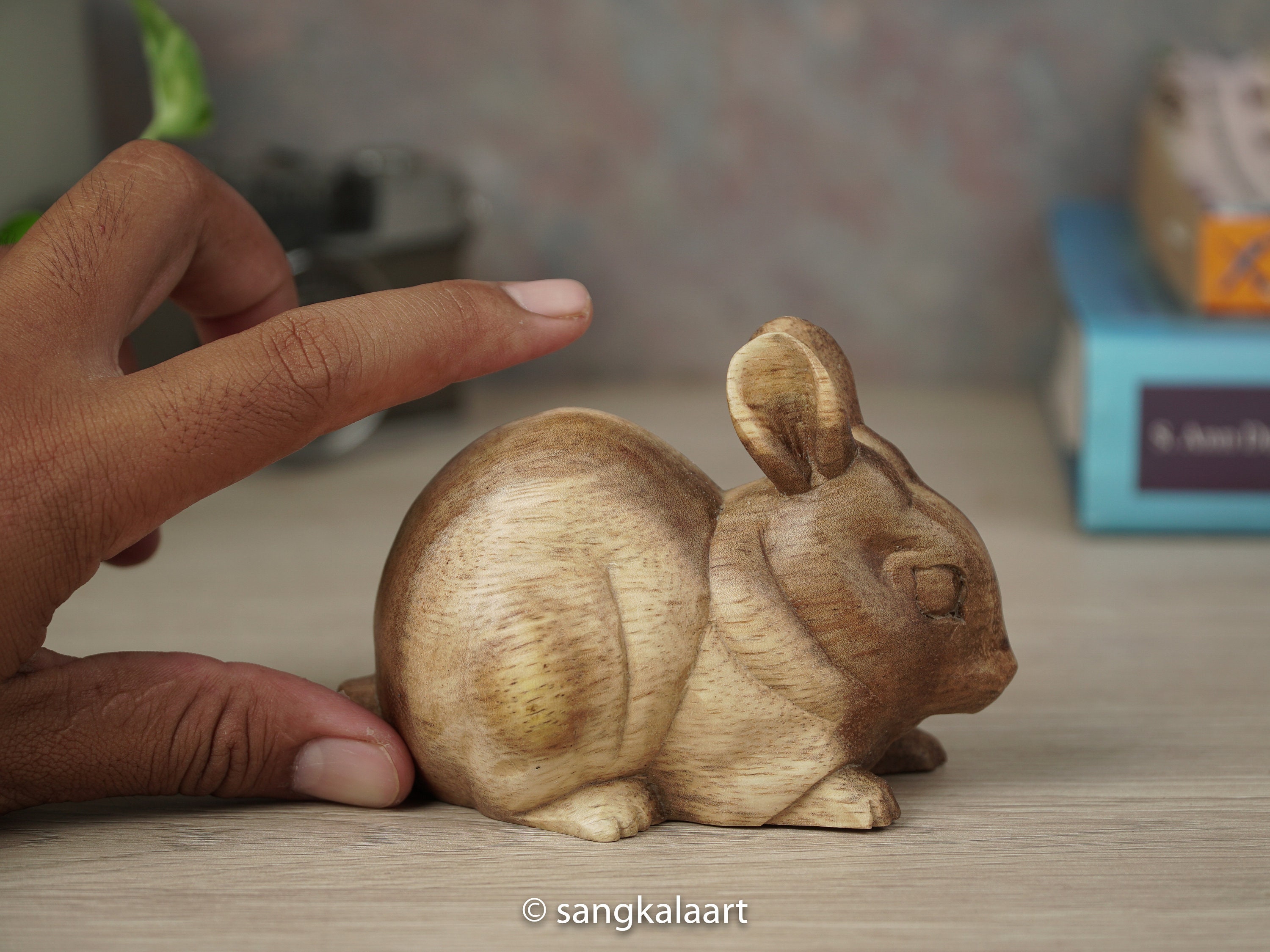 Wooden Rabbit Sculpture Rabbit Statue Wood Carving Hand | Etsy