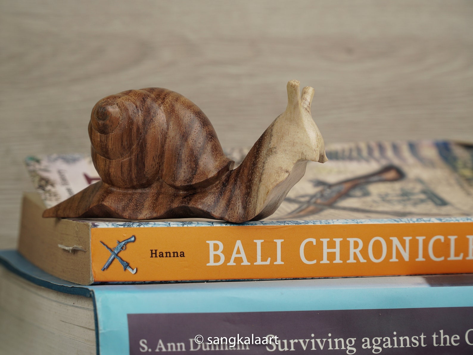 Wooden Snail Sculpture, Shelled Gastropod, Snail Statue, Wood Snail ...
