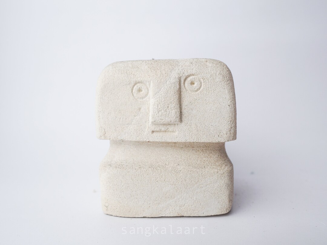 Primitive Statue, Natural River Stone, Sculpture, Hand Carved, Handmade ...