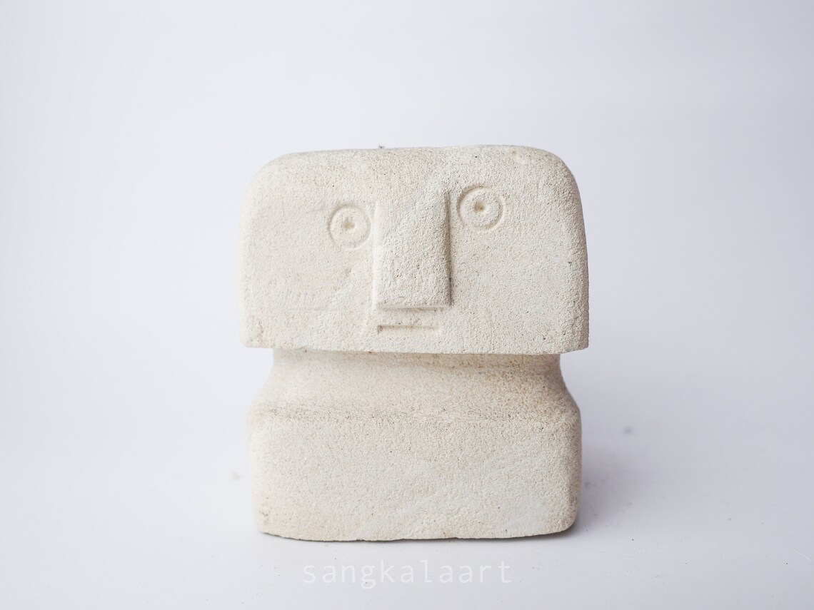 Primitive Statue, Natural River Stone, Sculpture, Hand Carved, Handmade ...