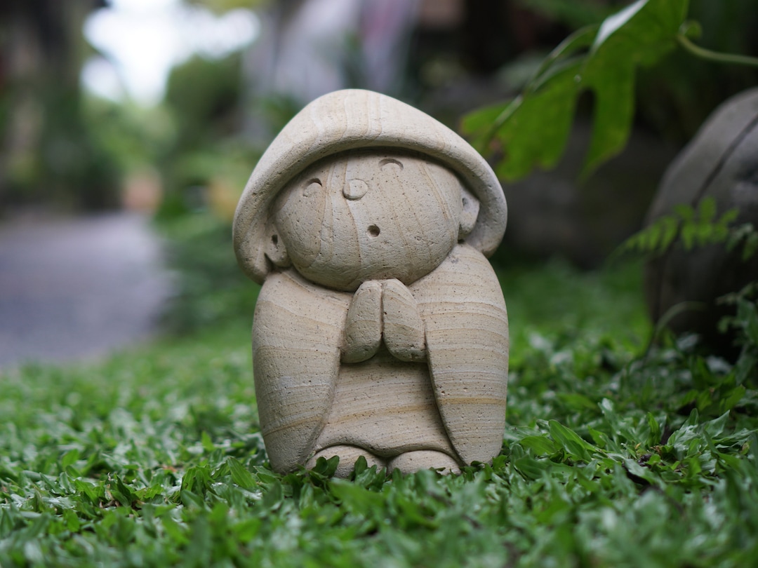 Jizo Statue 7.8" Inch - 20 Cm, Stone Statue, Japanese Jizo, Buddha Jizo ...