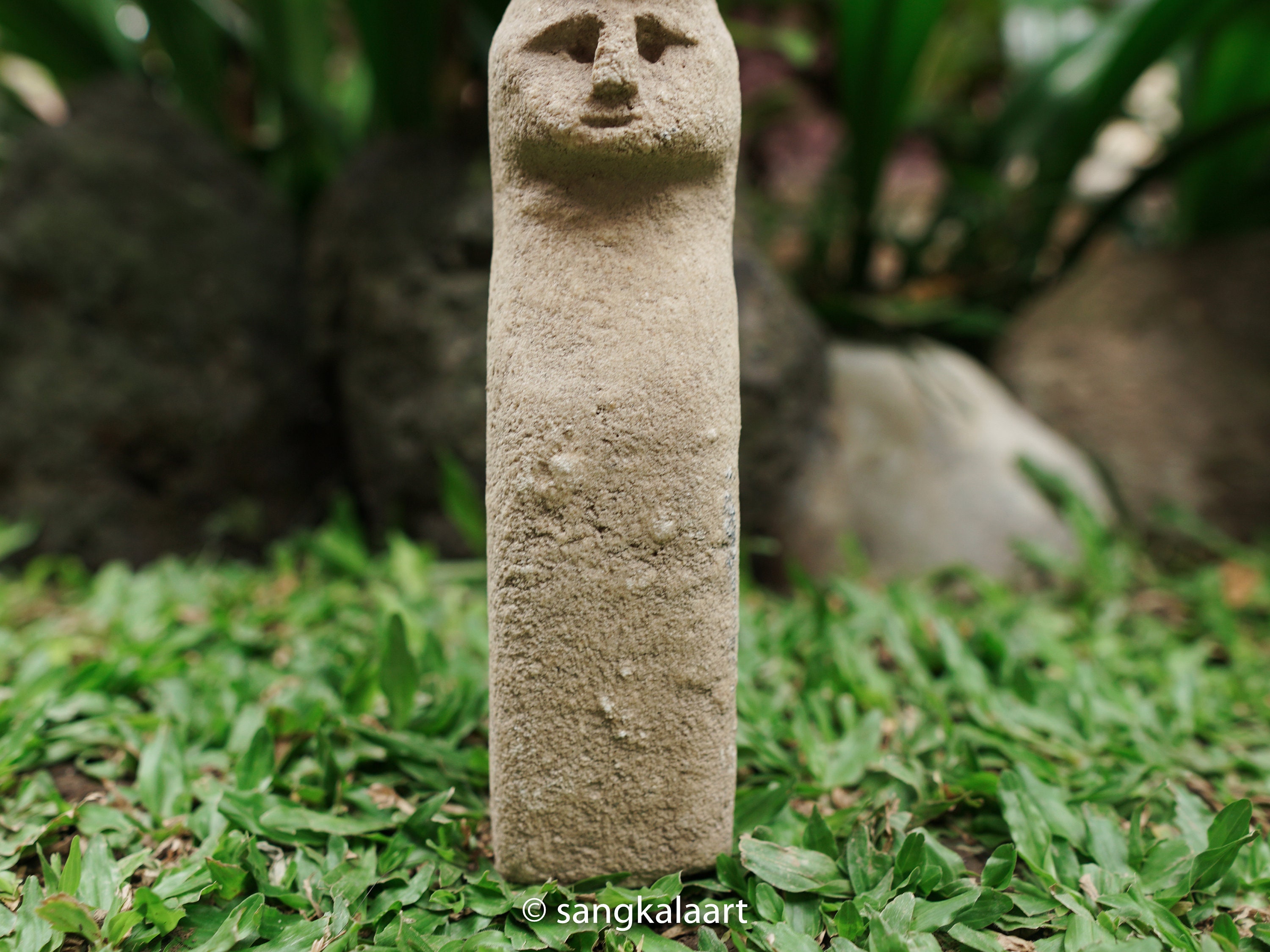 Primitive Statue Solid Concrete Sculpture Hand Carved | Etsy