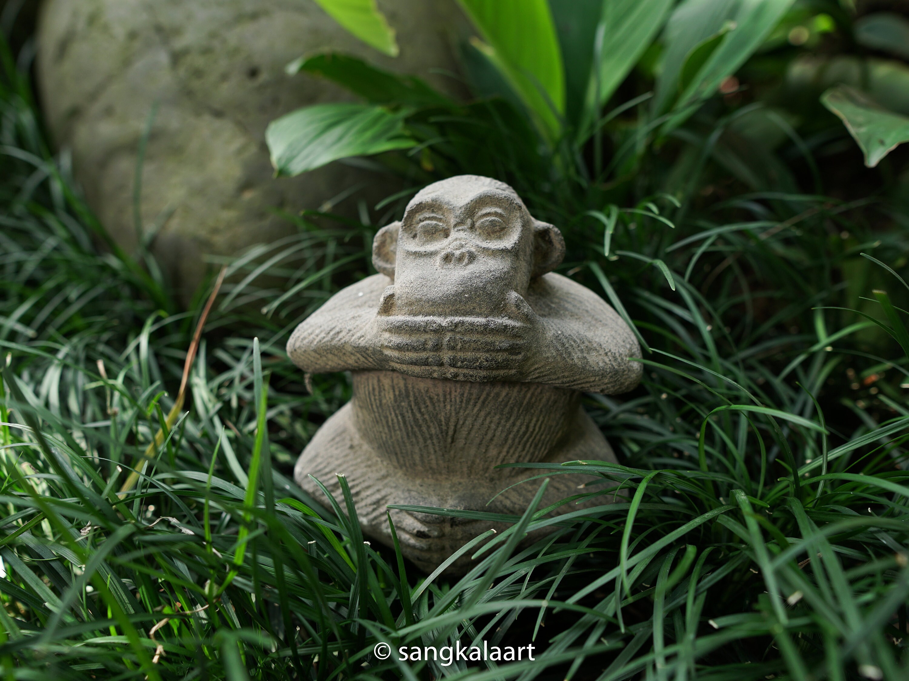 Solid Concrete Three Funny Monkey Statue Little Monkey Funny | Etsy